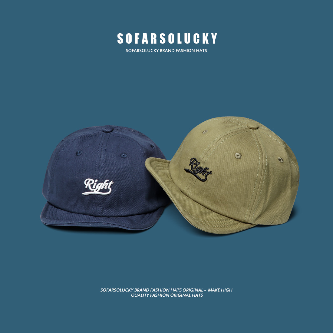 【Wildfolk Studio】Big Size American Retro Flat Brim Cap Men's Trendy ...