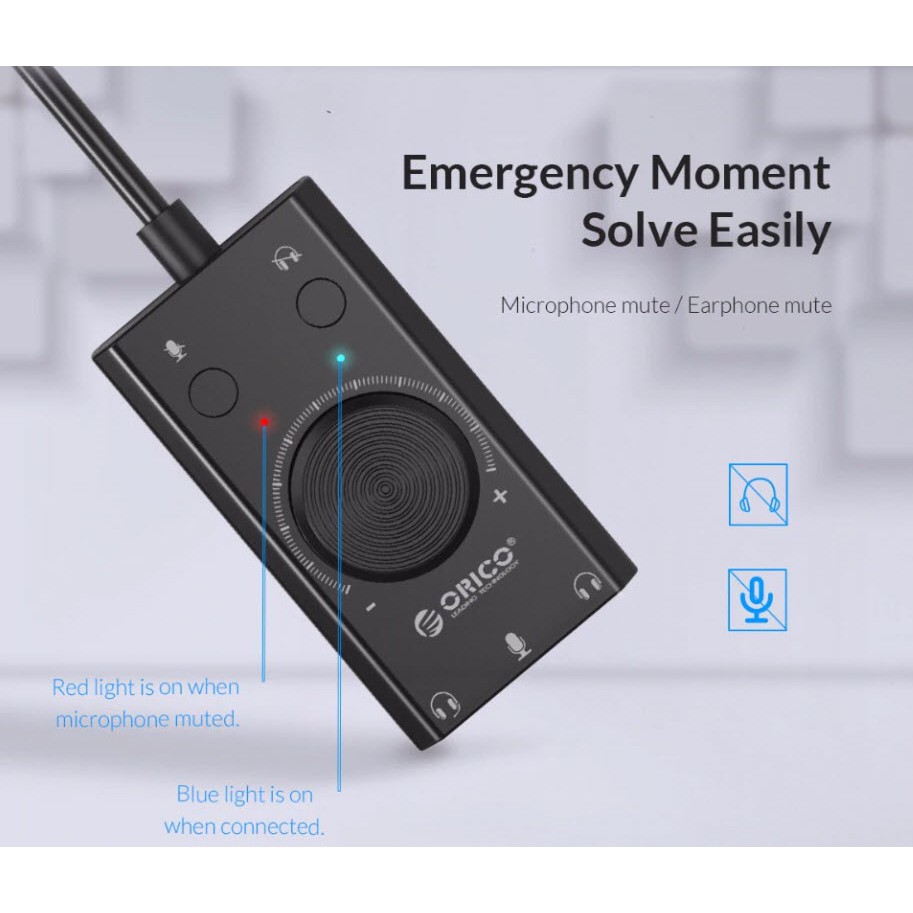 (SC2 version)ORICO Portable USB External Sound Card Microphone Earphone ...