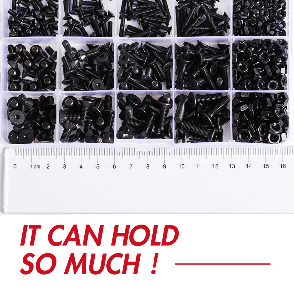 8/10/15/24 Grid Multifunctional Nuts Bolts Screws Washers Tools Case ...