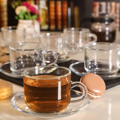CF001 210ML Clear round bottom vintage glass coffee cups sets for tea ...