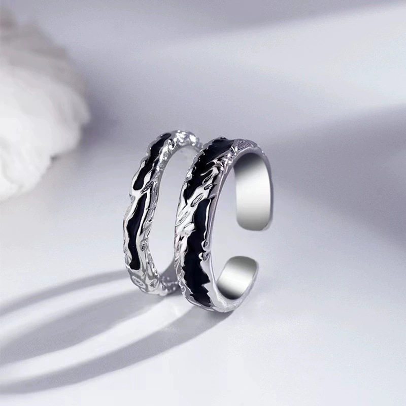 Vintage Shadow Ring Men's and Women's Niche Cold Wind Opening Ring ...
