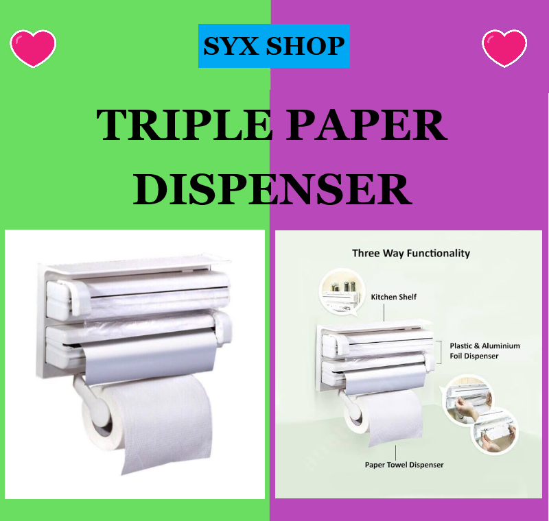 SYX SHOP 3 in 1 Kitchen Triple Paper Dispenser/ Foil/ Cling Wrap ...