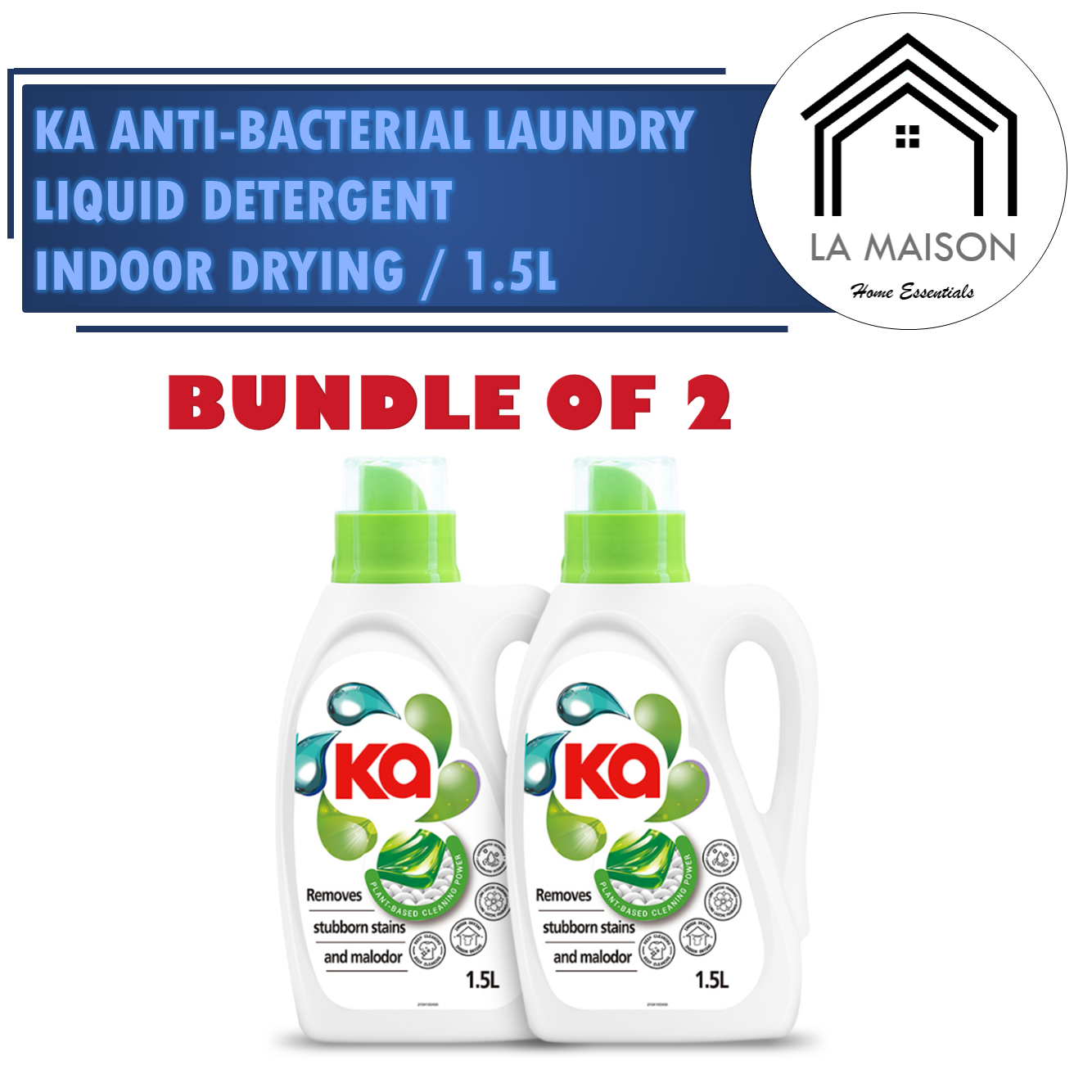 [Bundle of 2] Ka Anti-bacterial Concentrated Laundry Liquid Detergent 1 ...