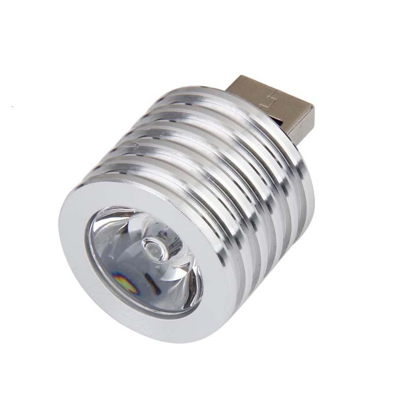 Aluminum 3W USB LED Lamp Socket Spotlight Flashlight White Light - Xu ...