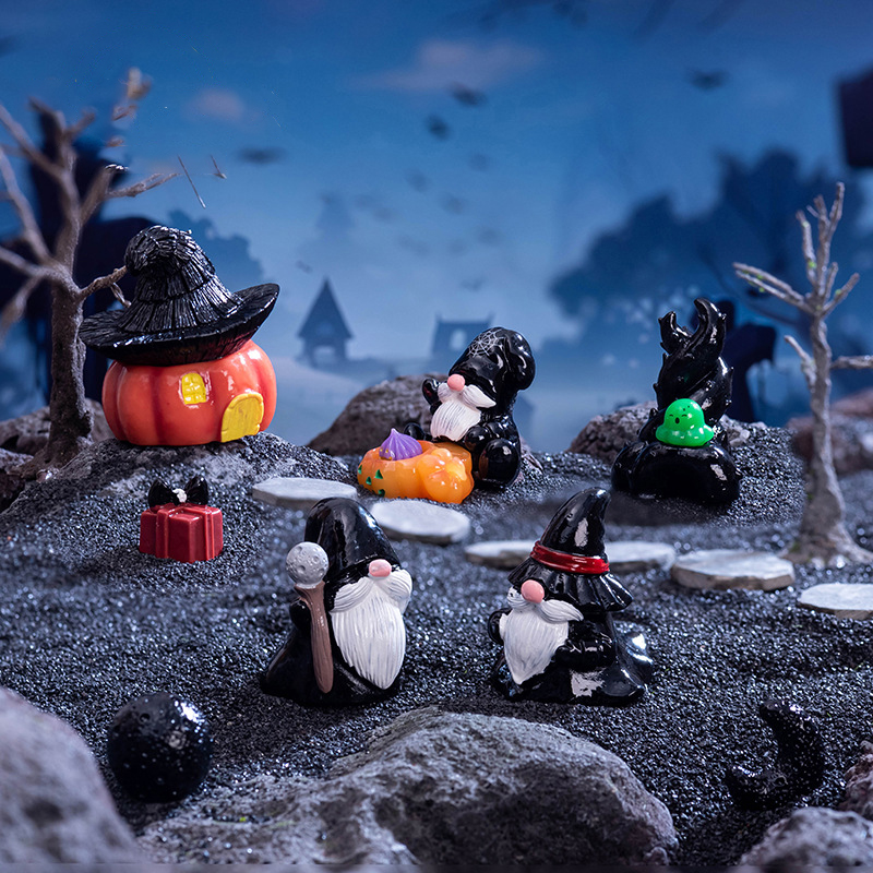 1Pc Wizard Ghost Pumpkin House Figurines Resin Ornaments Halloween ...