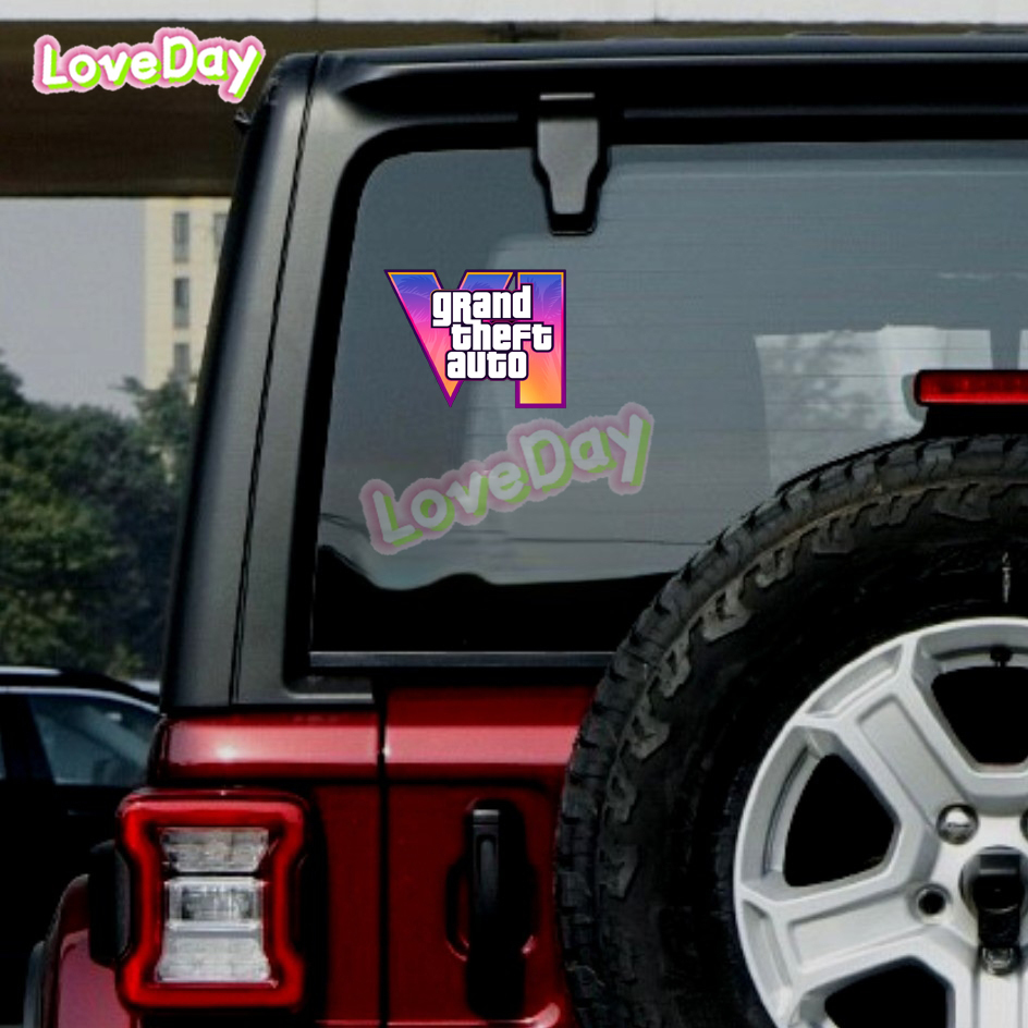 Electronic Game Car Sticker Gta Vi Logo Sticker Vinyl Waterproof Gta6 ...
