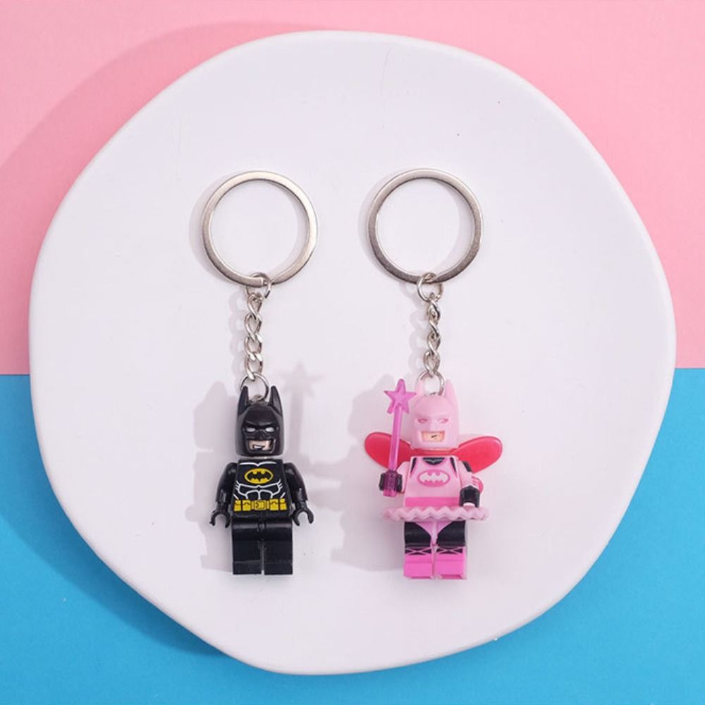 Cute Pink Lego Keychain Fairy Batman Small Figures Key Lanyards ...