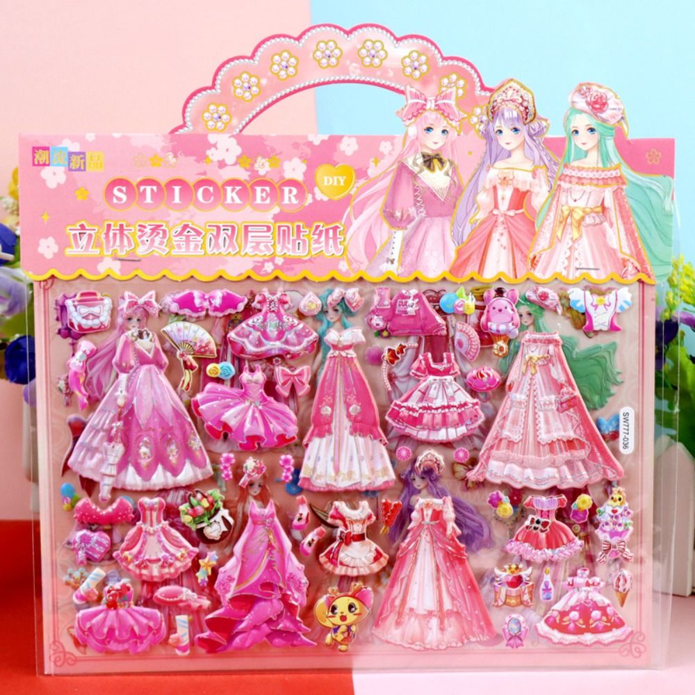 2 Sheets/Bag Waterproof Kuromi Melody Stereo Bubble Sticker Princess ...