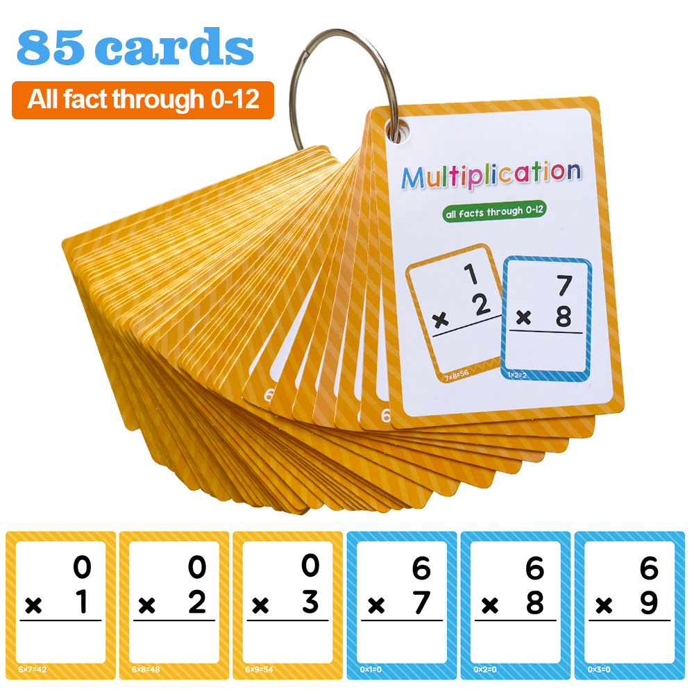 85 Cards Multiplication Flash Cards Set (All Facts 0-12 ，Answer on Back ...