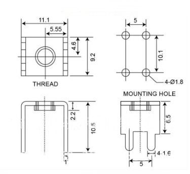 PCB Terminal M4-7 PC Board ขนาดน๊อค M4 หน้าตัด 9.2x11.1 mm จำนวน 1 ตัว ...