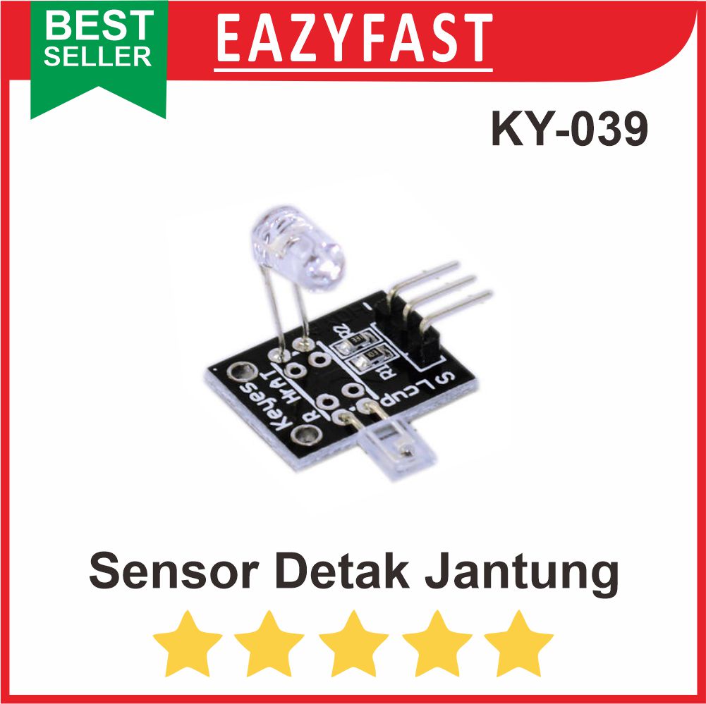 KY-039 Heartbeat Pulse Sensor Finger Detak Jantung Jari Module Arduino ...