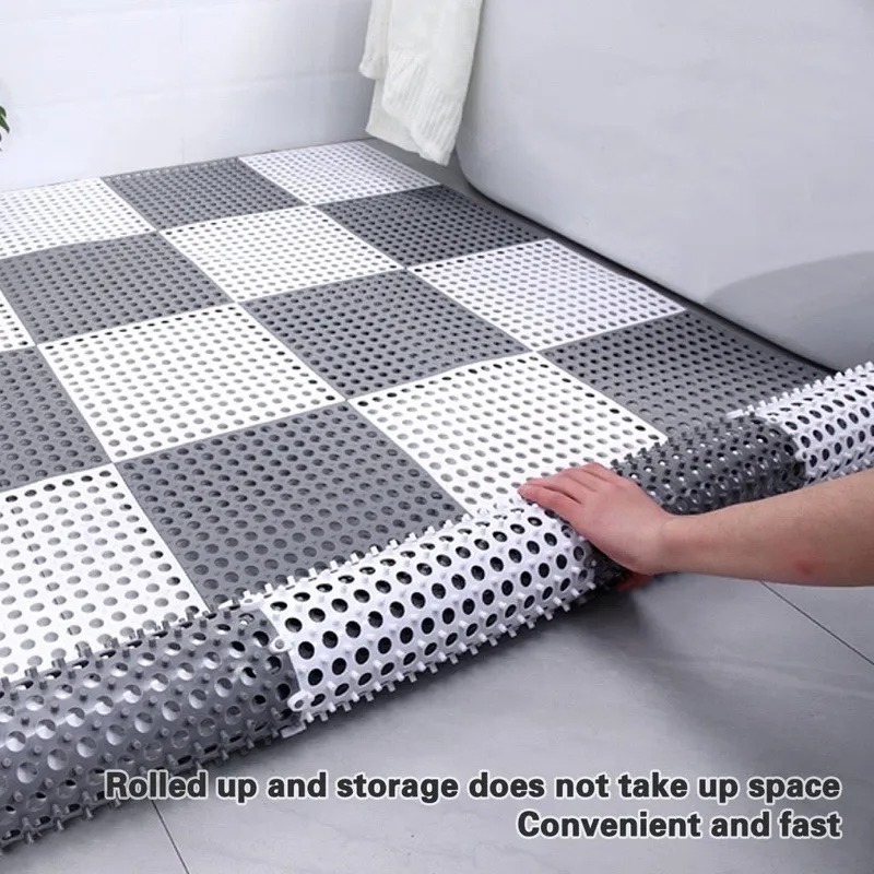 Bathroom 5PCS Non-Slip 30 x 30cm Floor Mat Home Bath Shower Room Floor ...