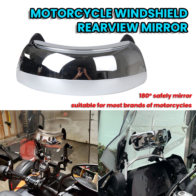 【COD/Original】Motorcycle Windshield Rear View Mirror Wide Angle HD 180 ...