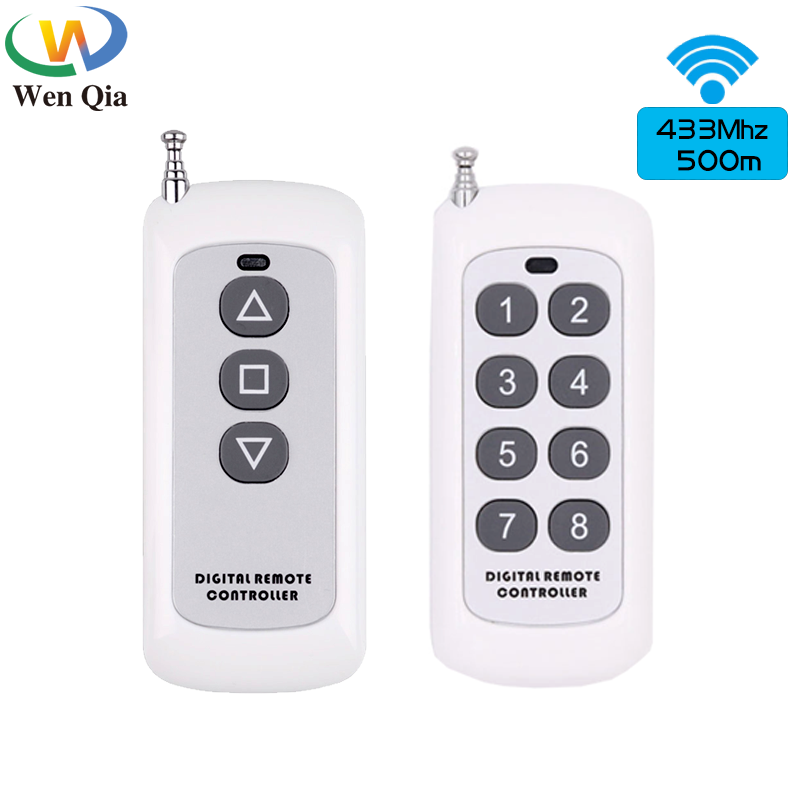 433mhz Remote Control 1527 Learning Code 8 Button Long Range For Smart Home Garage Door Opener ...