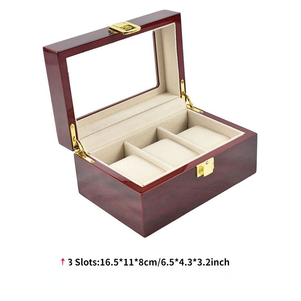 Luxury Wooden Watch Box 1/2/3/5/6/10/12 Grids Watch Organizers 6 Slots ...