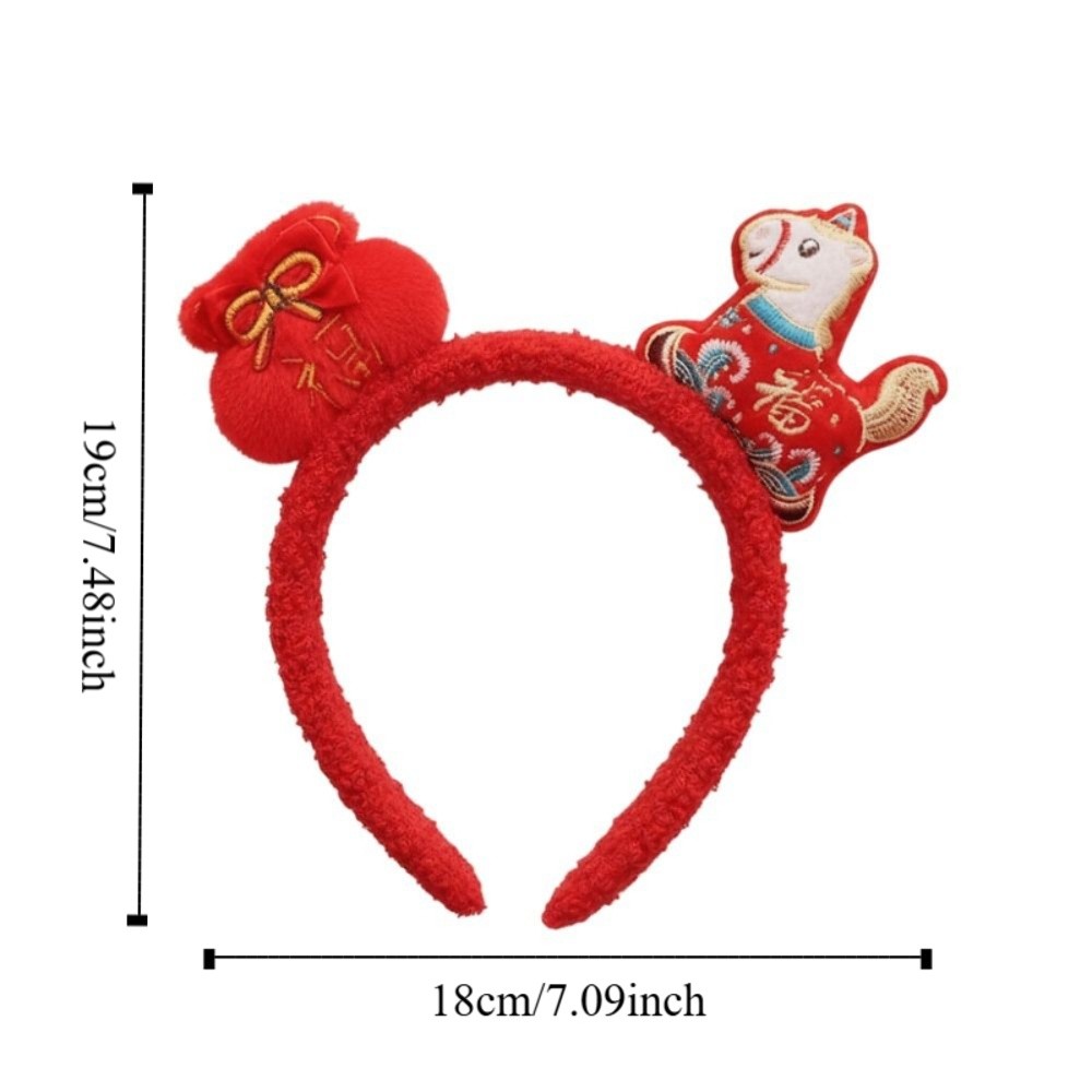 Sweet Cartoon Horse Hair Hoop Mascot Red New Year Headpiece Pony Good ...