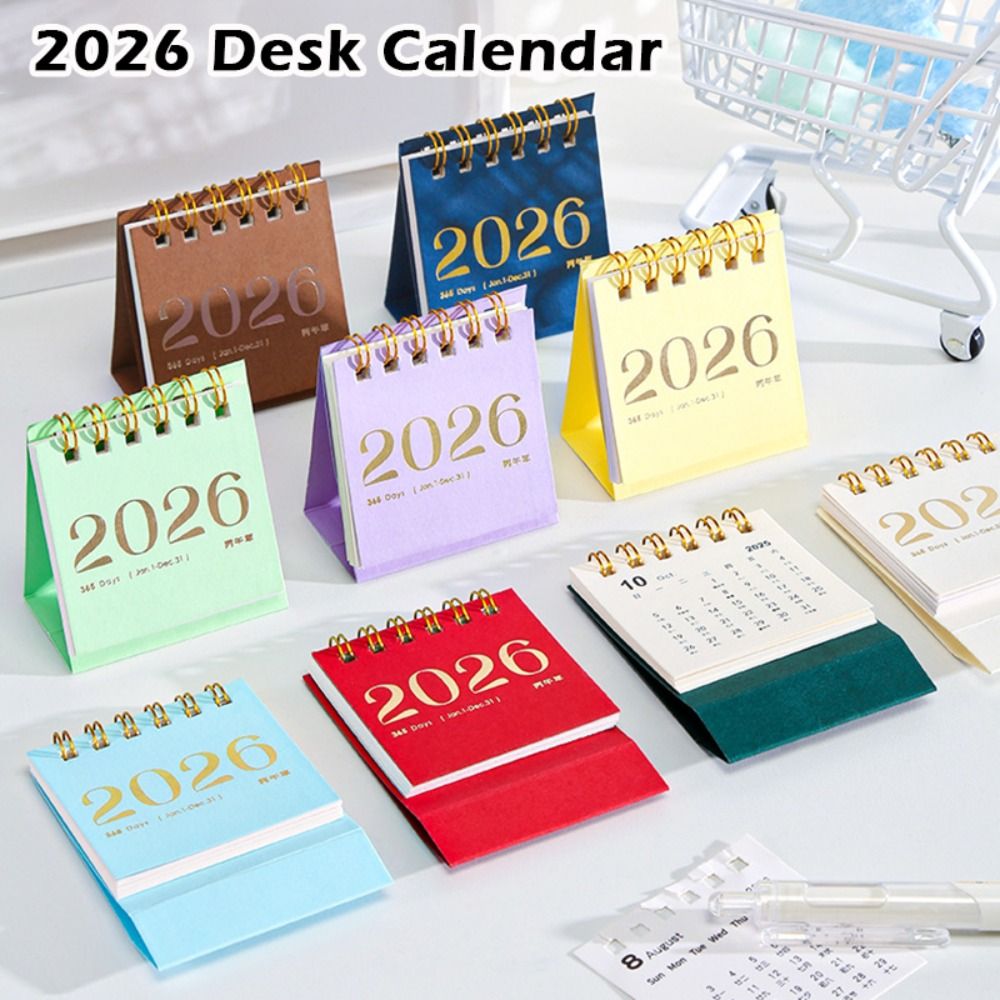 Minimalist Mini 2026 Calendar Double Coil Portable Desk Calendar ...