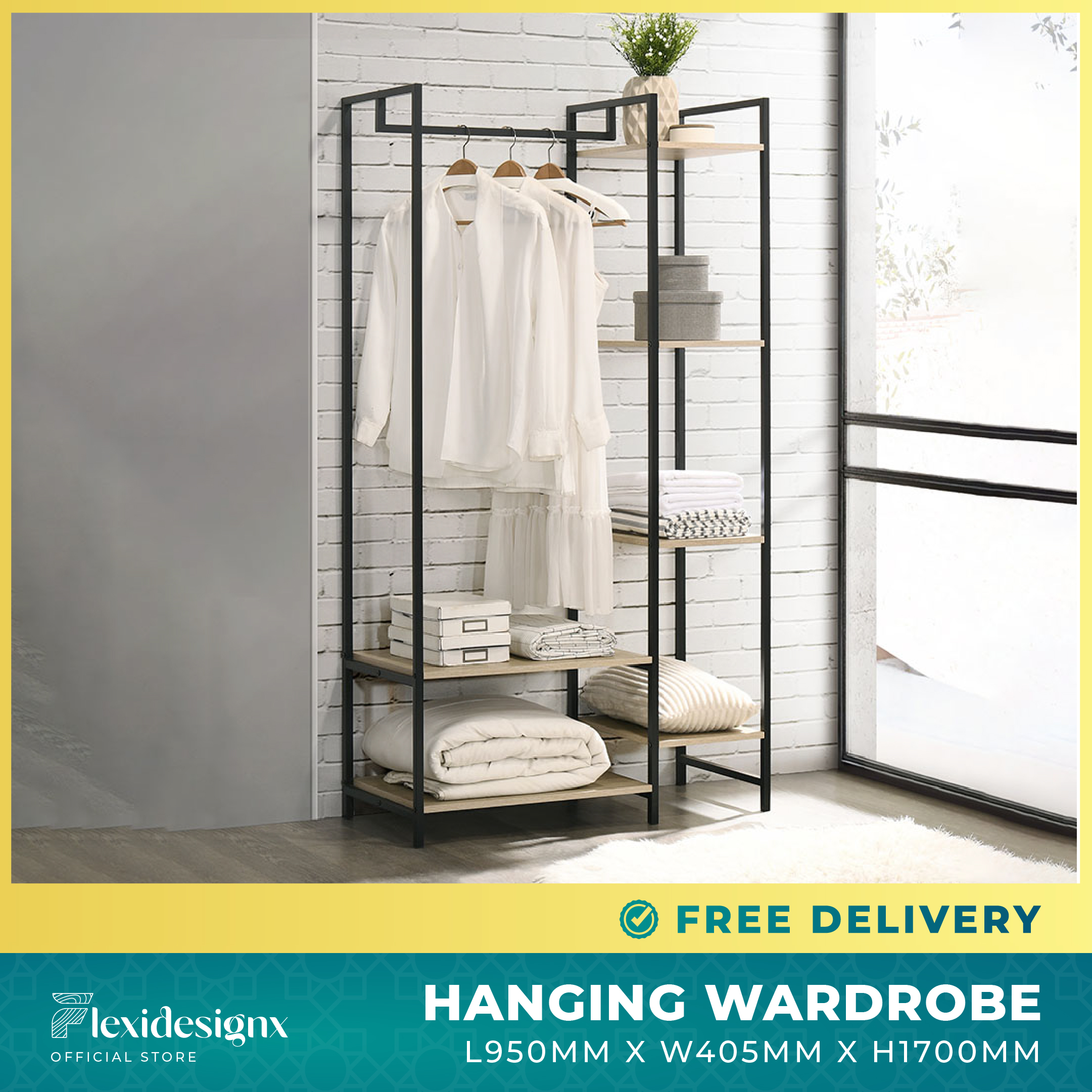 Hanging Wardrobe / Open Wardrobe / Wardrobe Shelving / Hanging Clothes ...