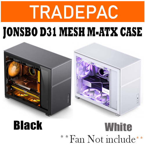 JONSBO D31 MESH Black/White (mATX, Type C, no fans) | Lazada Singapore