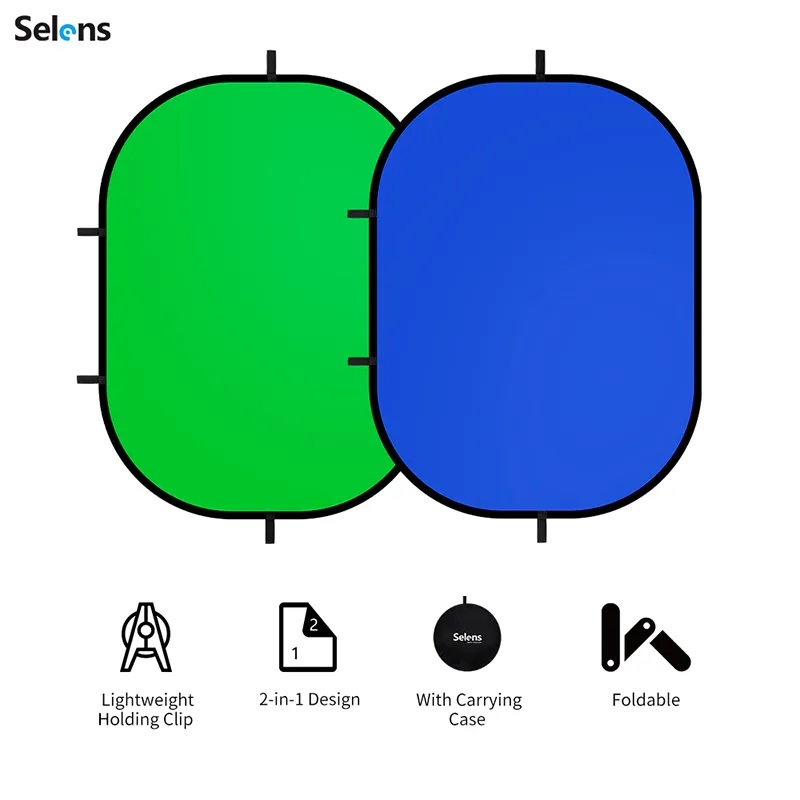 Selens New Collapsible Portable Reflector Blue And Green Screen Photo ...