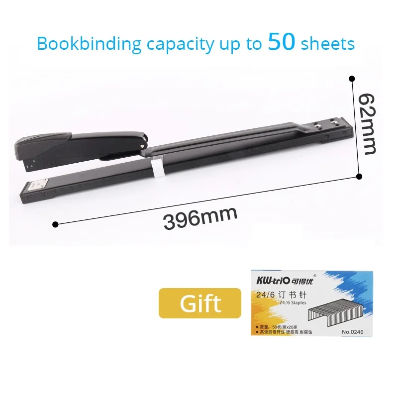 Metal Long Arm Stapler Heavy Duty Long Reach Stapling A3/A4 24/6 23/8 ...