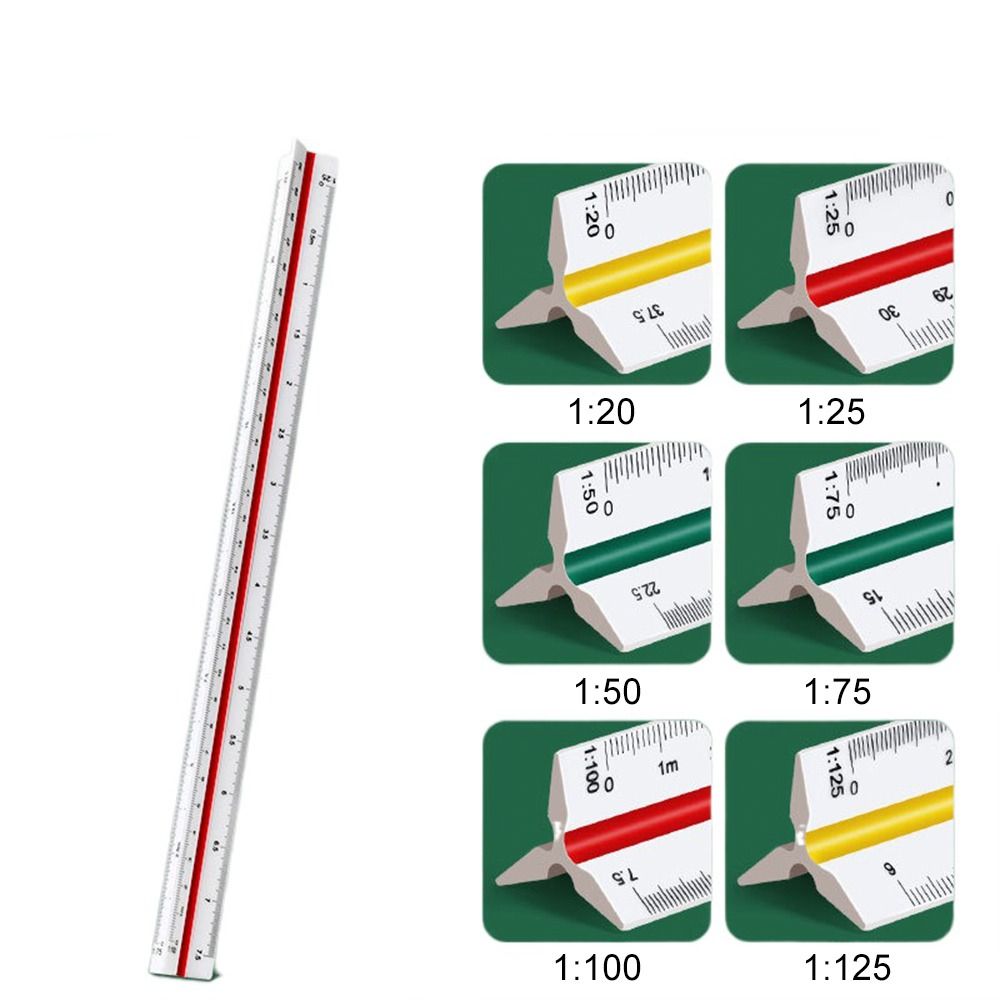 YINIANE Technical Triangular Scale Ruler Measuring Drawing Architect ...