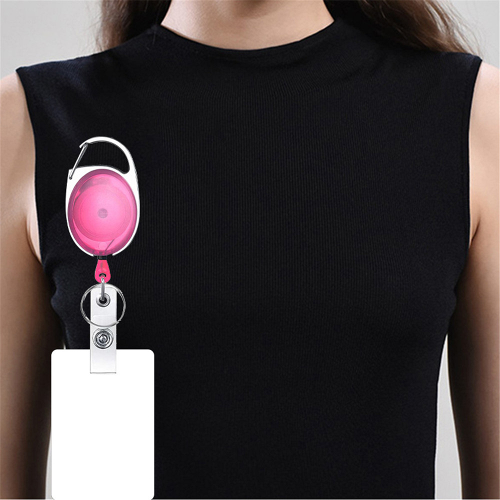 Retractable Pull Badge Reel Plastic Id Lanyard Name Tag Badge Holder ...