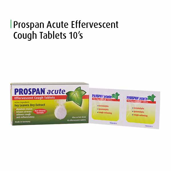 [Prospan Acute Effervescent Tablets 10's] - Unique Ivy Extract EA 575 ...