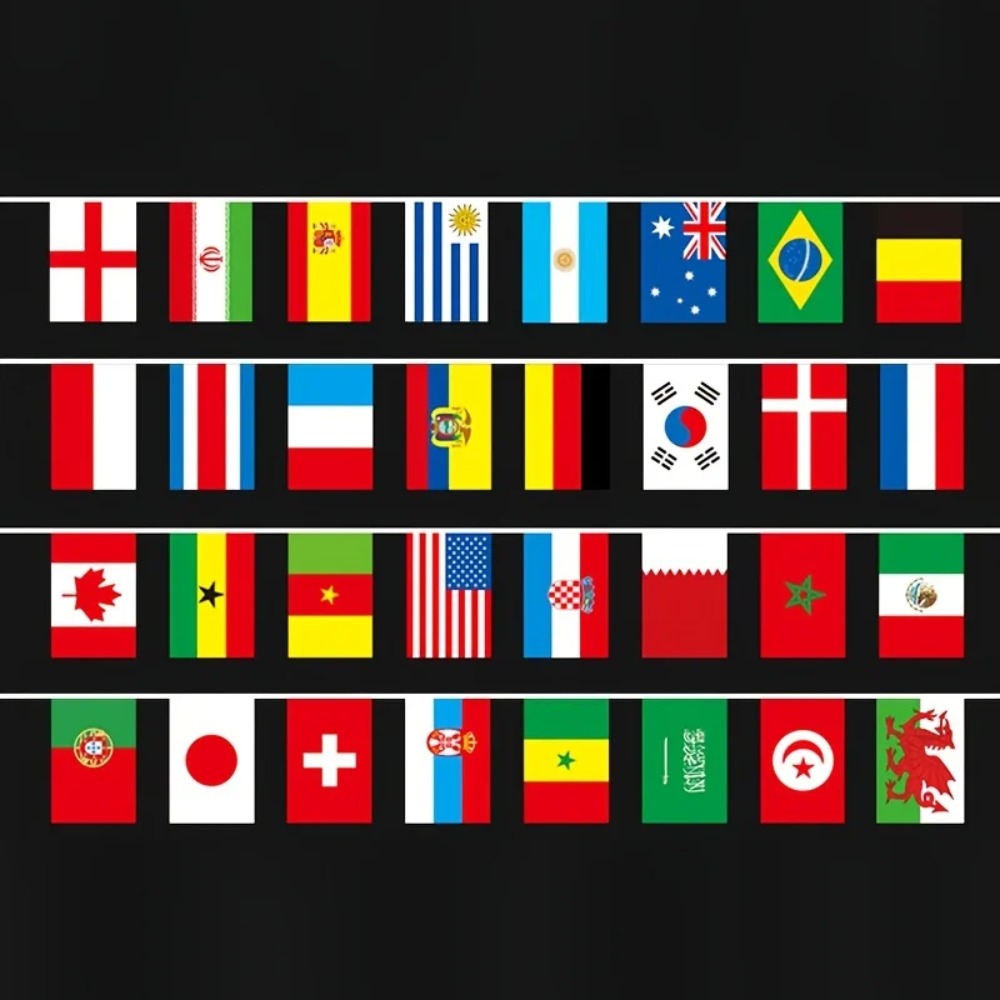 1Set 32 flags String Flag Countries Around The World Nations Flag 32 ...