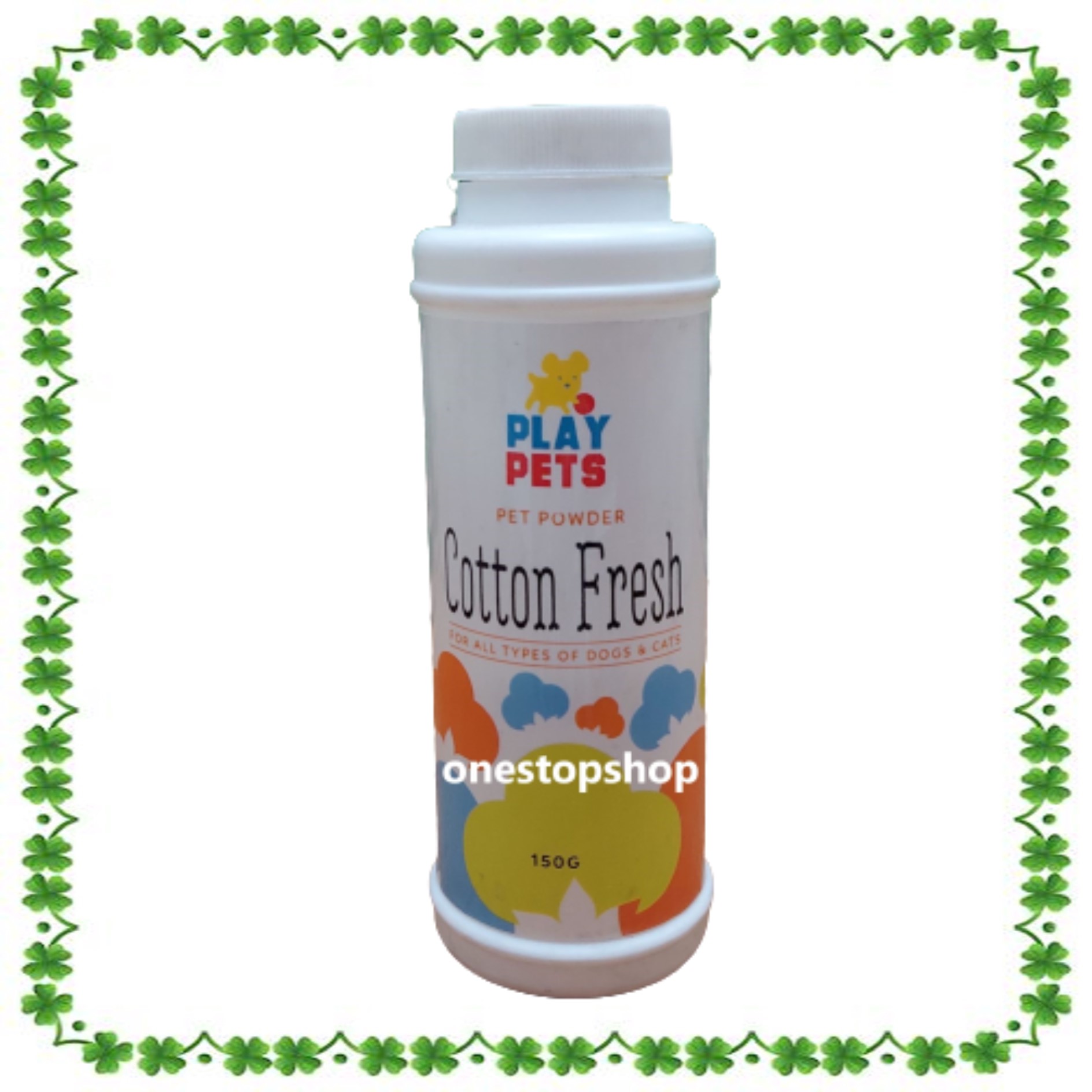 Play Pets Cotton Fresh Pet Powder 150g for All Types of Dogs and Cats ...