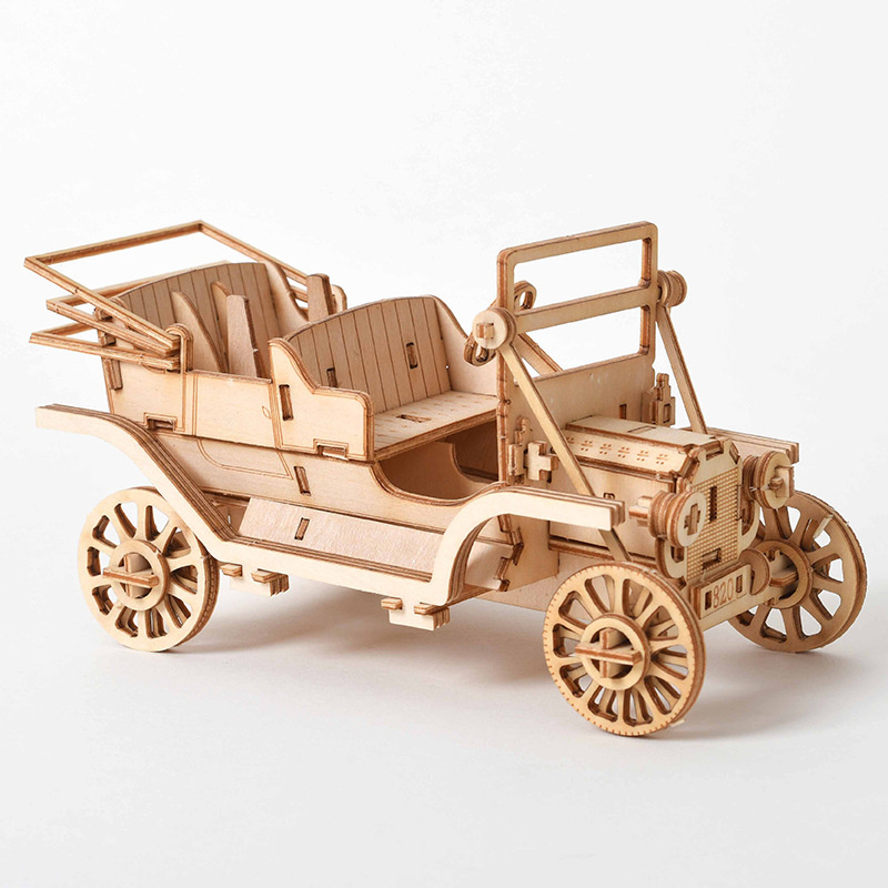Laser Cutting DIY Sailing Ship Train Airplane Toys 3D Wooden Puzzle Toy ...