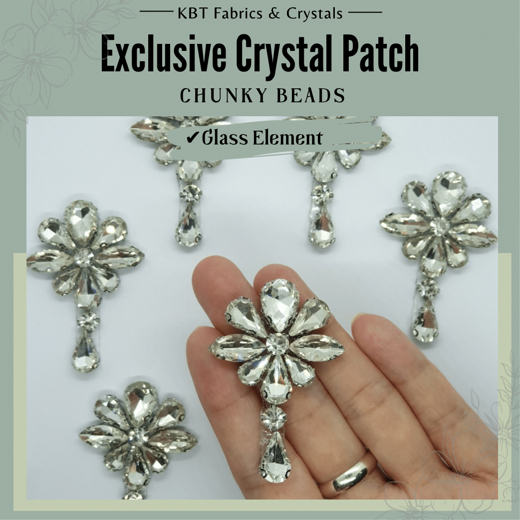 [1pcs] Iron on Exclusive Glass Crystal Patch Manik Tampal Diamond ...