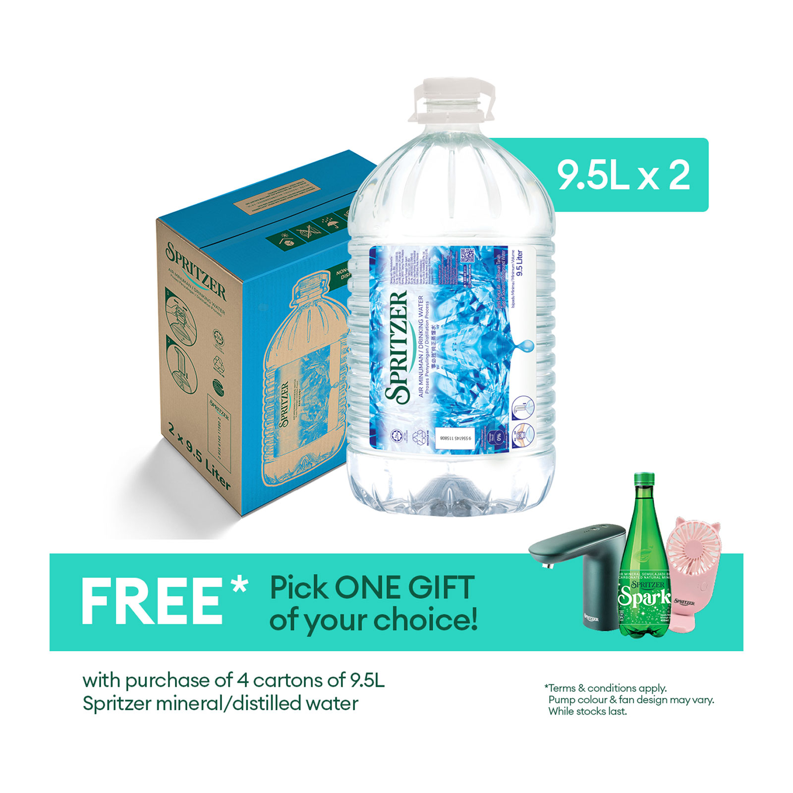 Spritzer Distilled Drinking Water (9.5L x 2) | Lazada Singapore