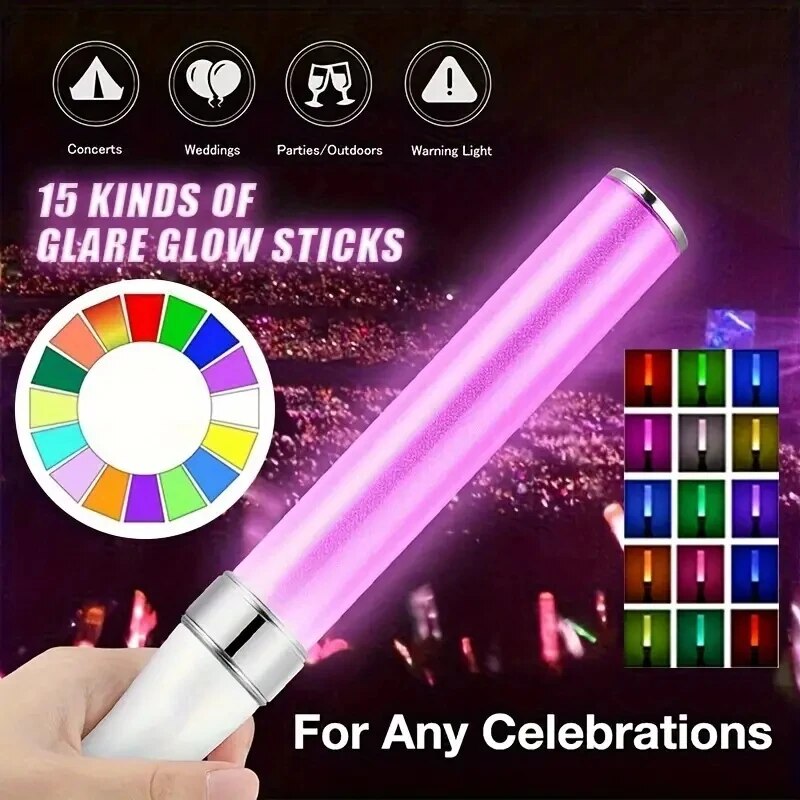 5pcs Colorful Led Glow Stick Wedding Party Fluorescent Flashlight ...