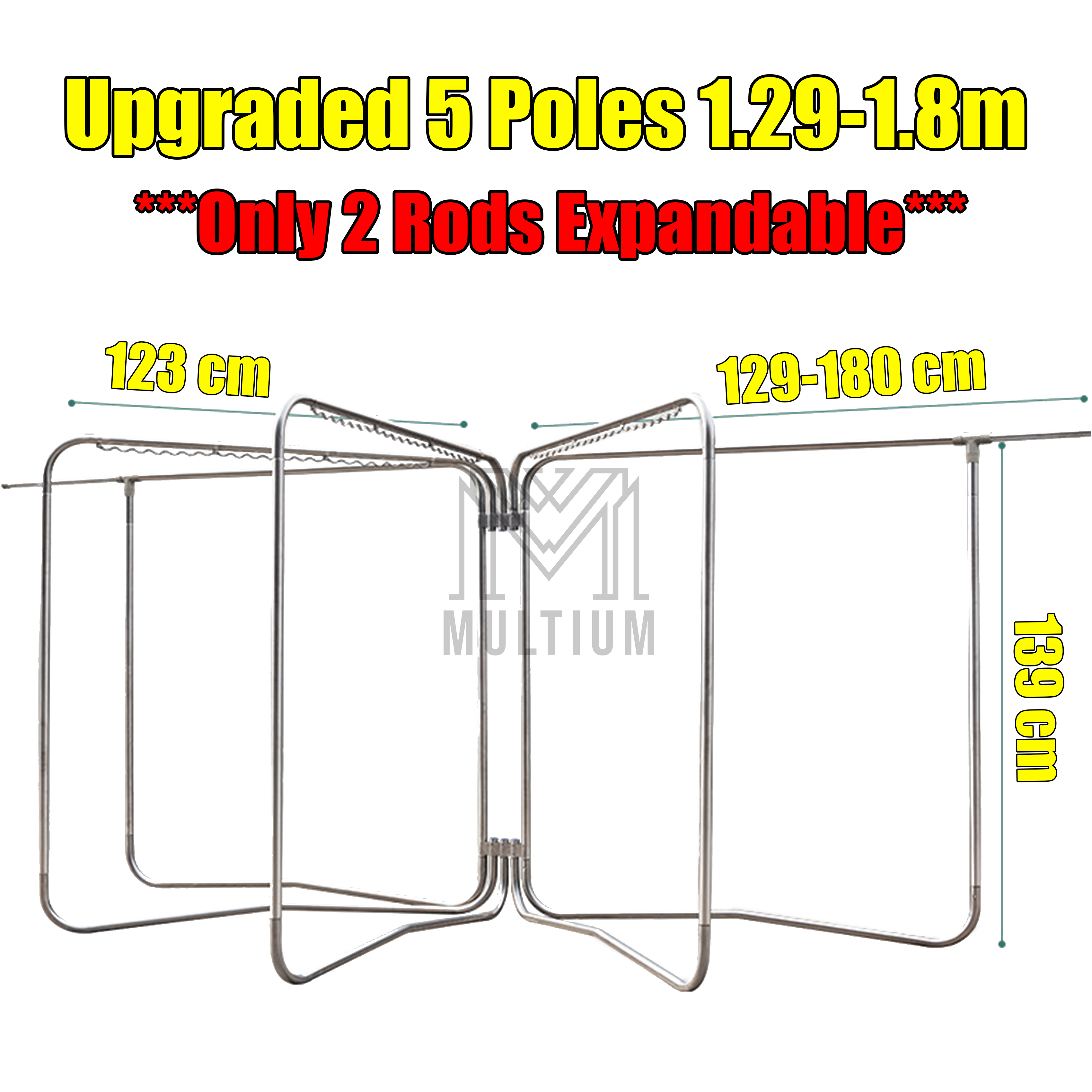 (SG Seller) Upgraded Drying Laundry Rack with 2 Expansion Rod ...