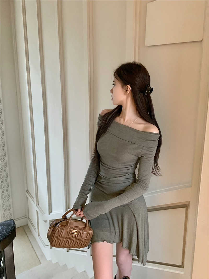 Luna Shopกระโปรงกระโปรงแฟชั่น ญ ชุดเดรสเปิดไหล่เซ็กซี่พร้อมการจับจีบไม่ ...