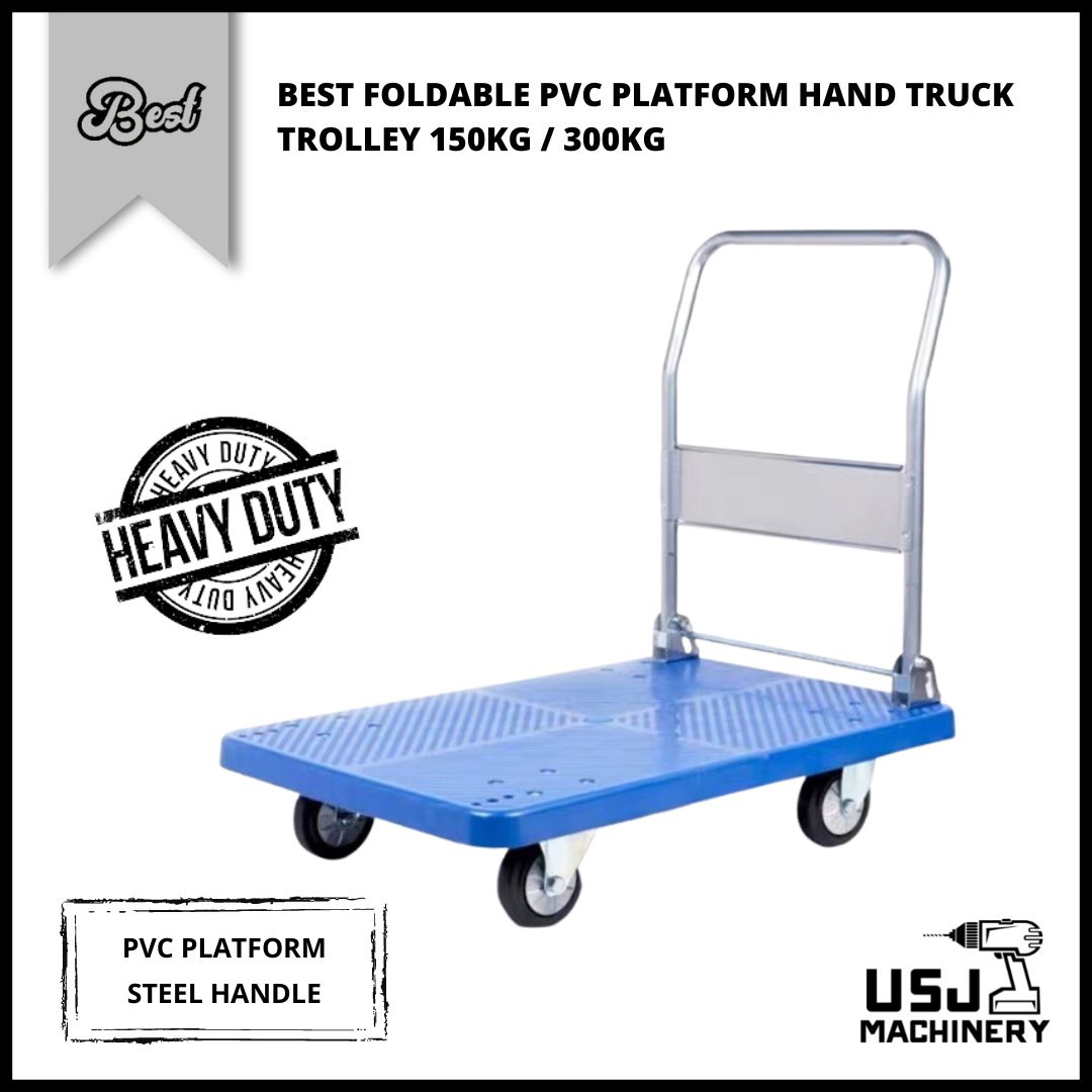 FOLDABLE PVC PLATFORM HAND TRUCK TROLLEY 300KG + FREE 1PCS TWO SIZE ...