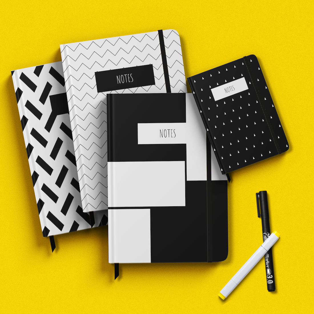 Buku Tulis Notebook Custom Tema Black and White Cover Custom Tulisan ...