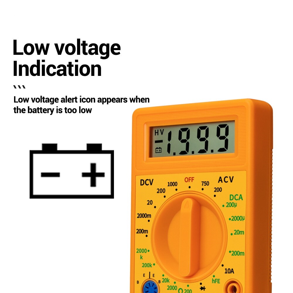 DT-830D LCD Display Digital Multi-meter Digital Multimeter (Yellow Color) | Daraz.lk