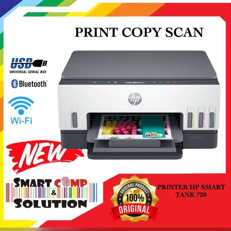 Printer AIO Scan Fotocopy A4 Wireless - HP Smart Tank 720 Infus Tanki ...
