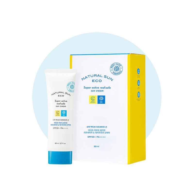 [The Face Shop] Natural Sun Eco Super Active Reef Safe Sun Cream SPF50 ...