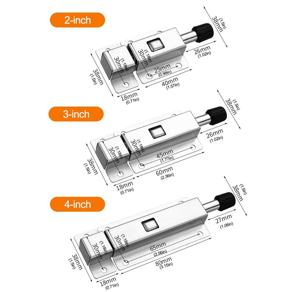 Durable Stainless Steel Door Latch Spring Lock Automatic Latch Tower ...