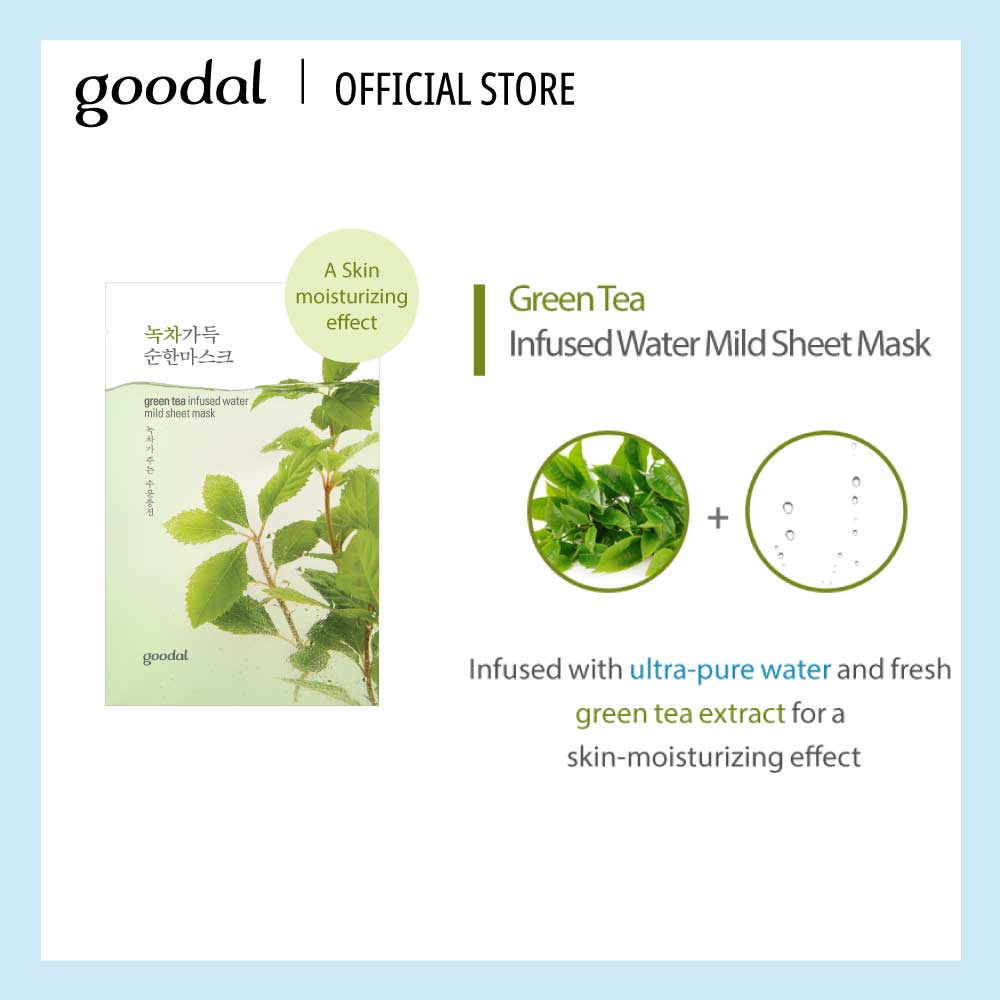 GOODAL แผ่นมาส์ก GREENTEA INFUSED WATER MILD SHEET MASK 23ml / ต้าน ...