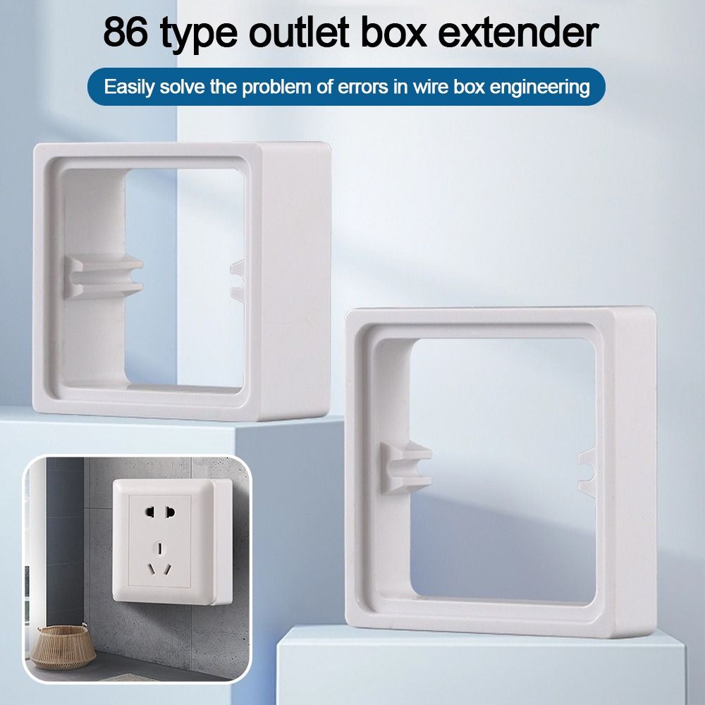 New 86 Type Socket Surround Cover Square Plastic Outlet Box Extender ...