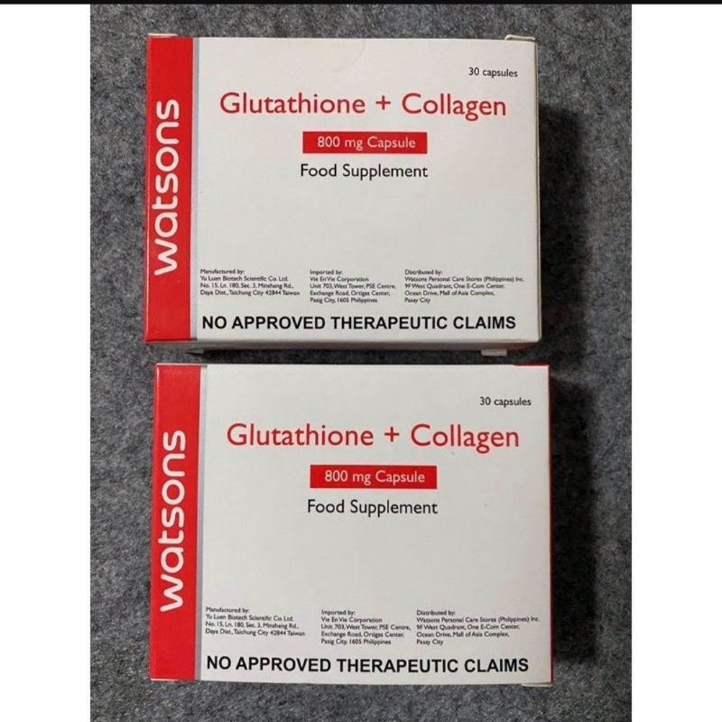 Watsons Glutathione + Collagen 800mg capsule 30 caps/box | Lazada PH