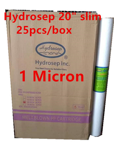Hydrosep sediment filter 20''slim 1 mic,5mic,10mic and 20mic 25pcs/box ...