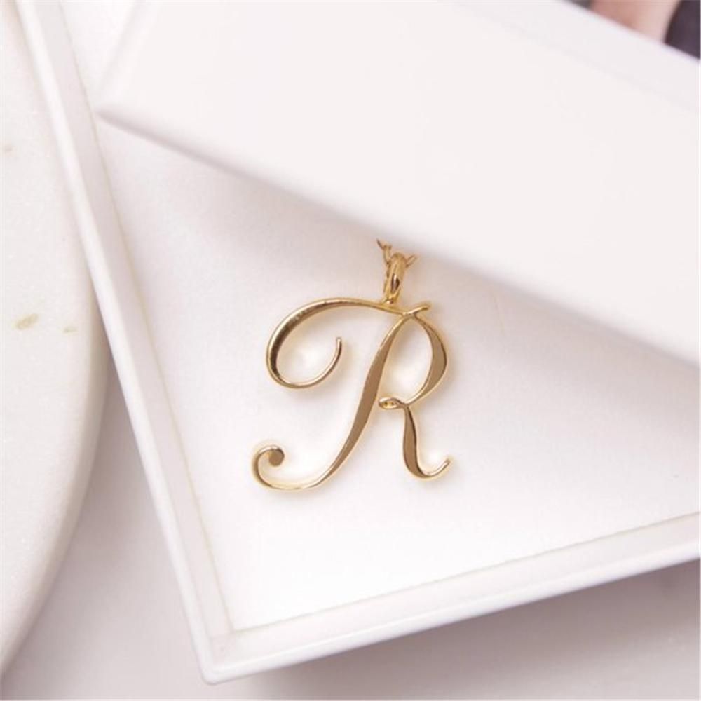 Fashion Exaggerated Gold Plated Minimalist Luxury Cursive Alphabet ...