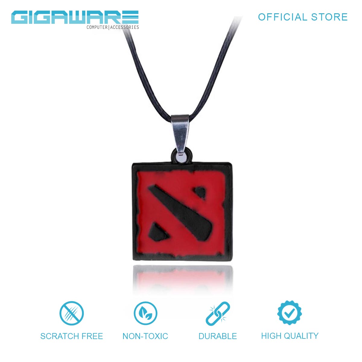 Dota 2 Logo Silver Alloy Pendant Necklace with Snake Chain | Lazada PH