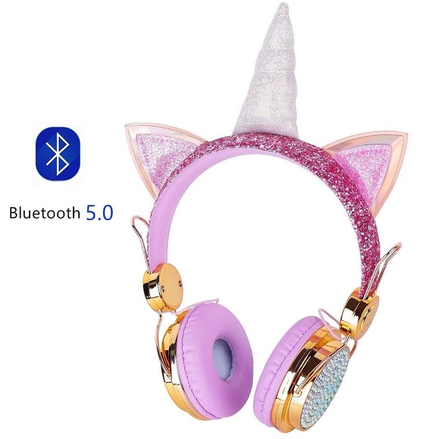 ~ BT-121 Cartoon Diamond Unicorn Bluetooth Headphone Girl Gift Present ...