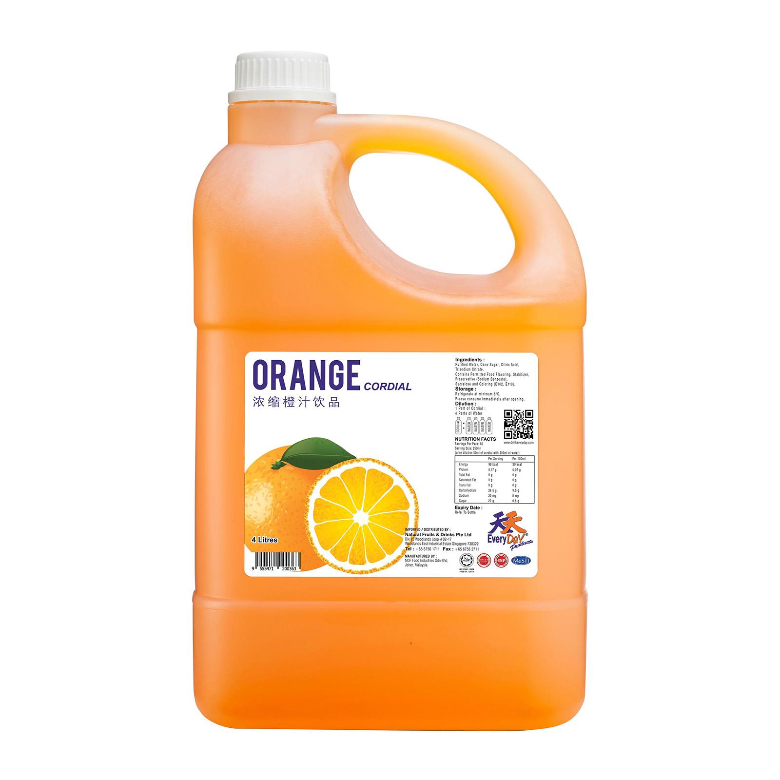 Tian Tian EveryDay Orange Flavoured Cordial 4L | Lazada Singapore